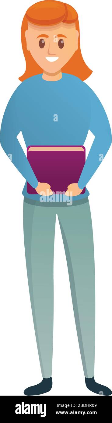 Smiling girl icon. Cartoon of smiling girl vector icon for web design ...