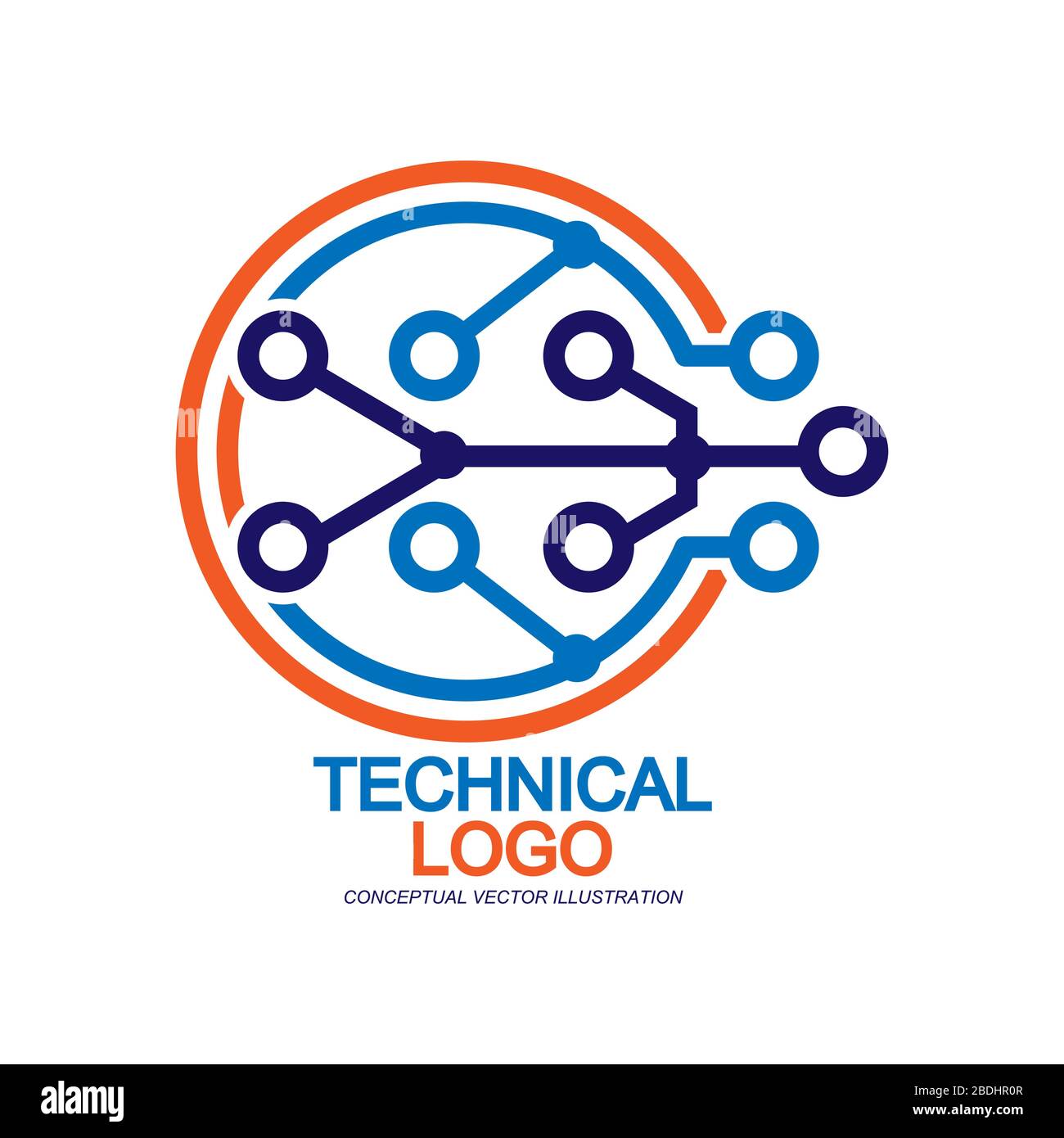 Vector logo of the electronic component. Abstract digital technology ...