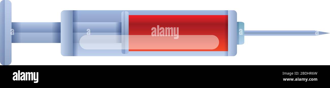 Blood syringe icon. Cartoon of blood syringe vector icon for web design ...