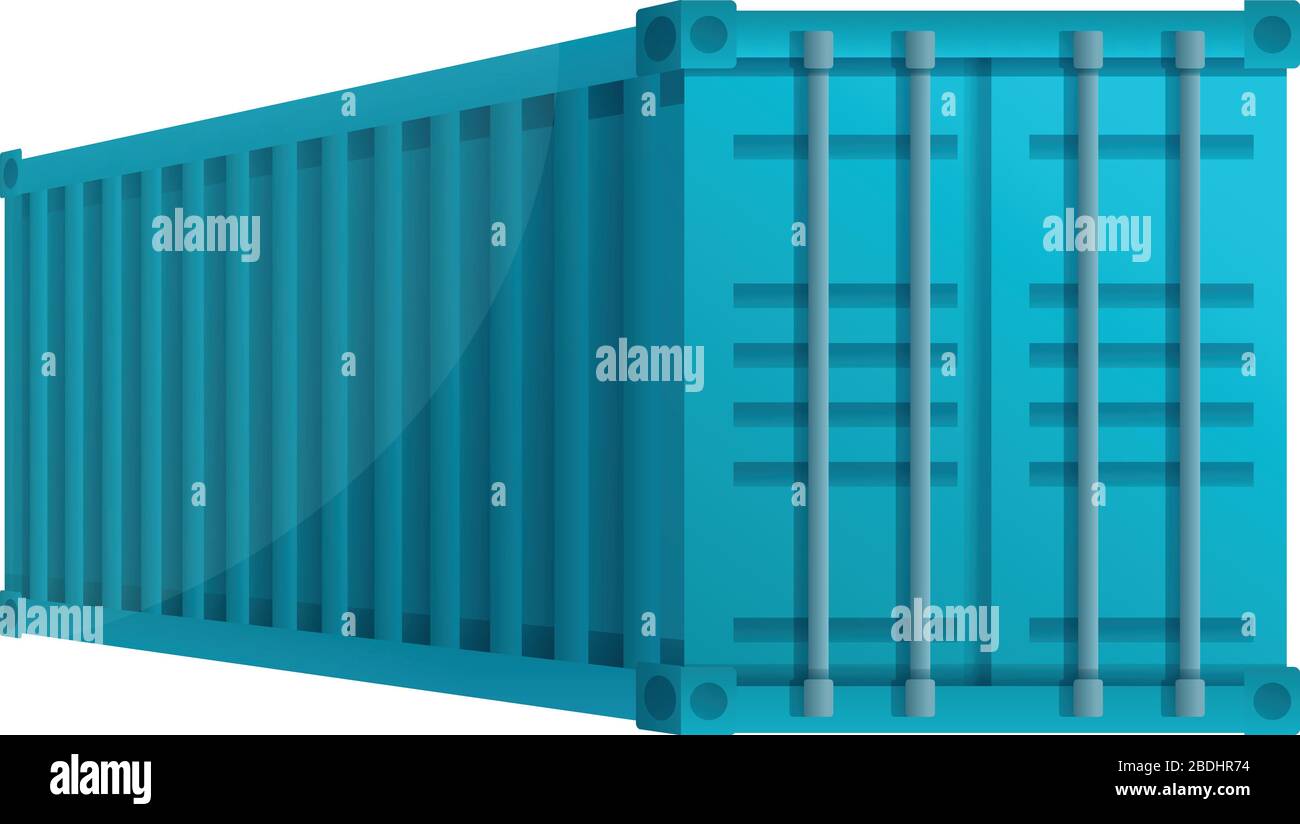 Dockyard cargo container icon. Cartoon of dockyard cargo container ...