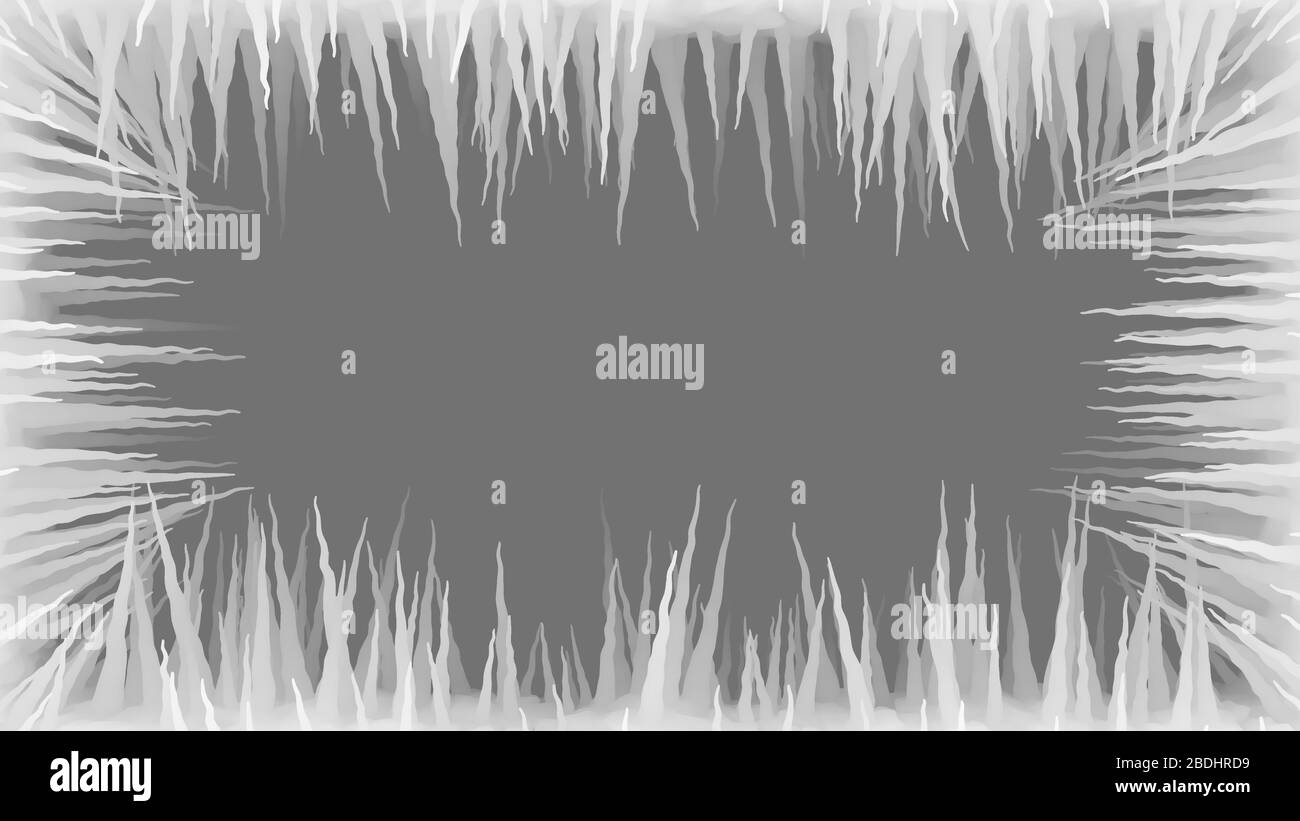 Ice Spikes. Icicle. Ice on the screen. 3D rendering Stock Photo - Alamy
