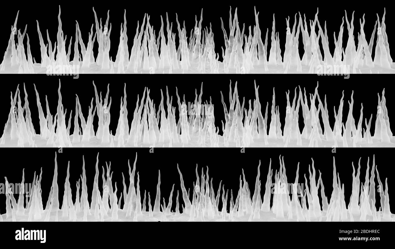 Ice Spikes. Icicle. Ice on the screen. 3D rendering Stock Photo - Alamy