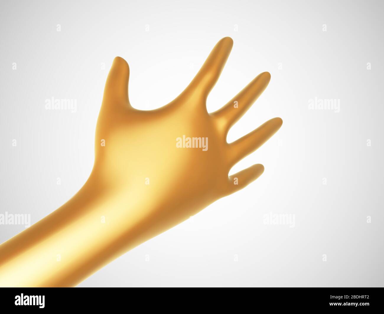 3D golden hand offering for handshake on white background Stock Vector ...