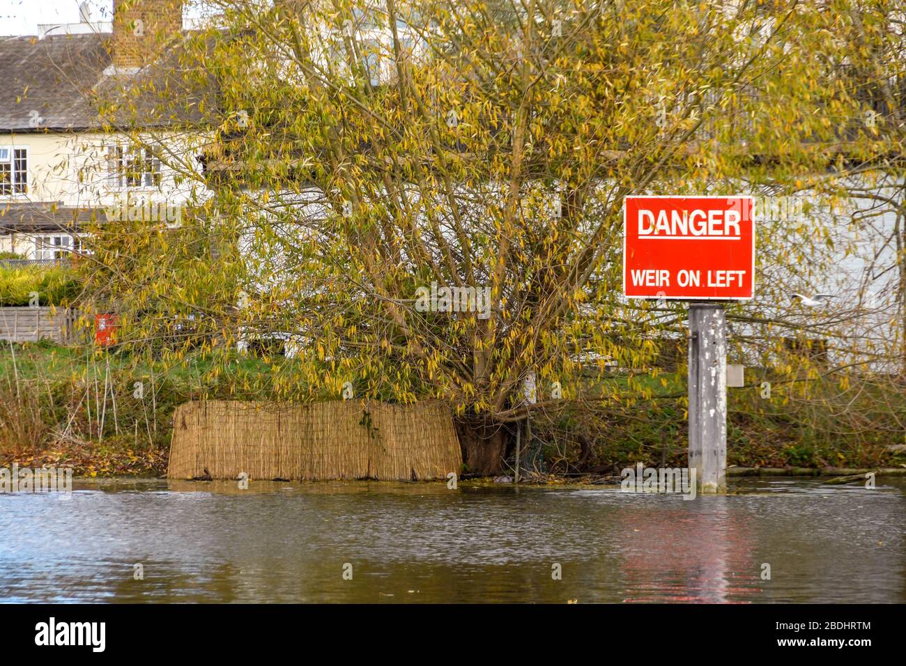 Danger weir warning sign hi-res stock photography and images - Alamy