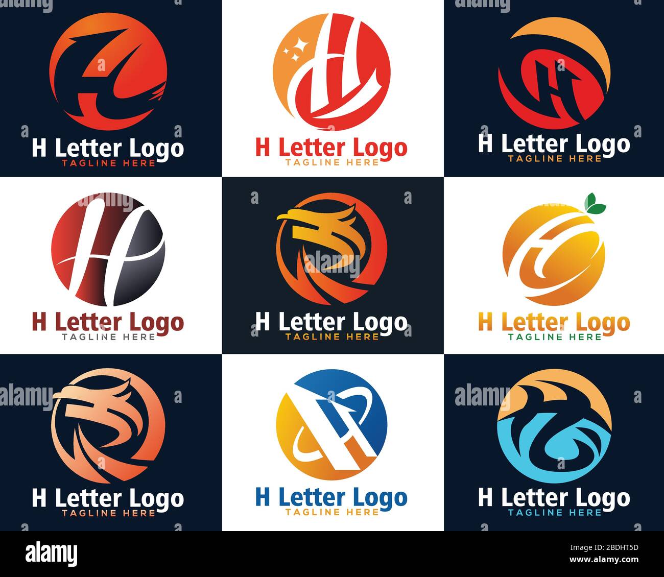 Fashion H letter technology network logo sign Stock Vector Image & Art ...