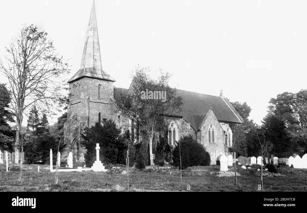 Blindley Heath, Church of St John the Evangelist 1908 Stock Photo - Alamy