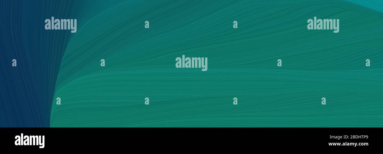 elegant surreal horizontal header with teal green, very dark blue and ...