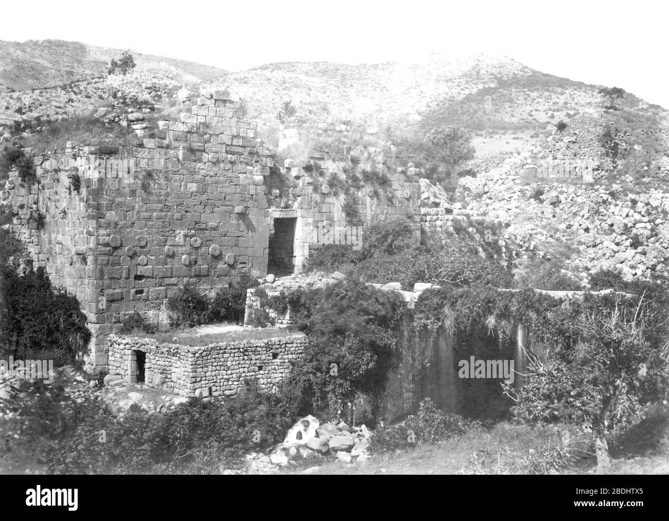 Banias, the Ancient Caesarea Philippi 1857 Stock Photo - Alamy