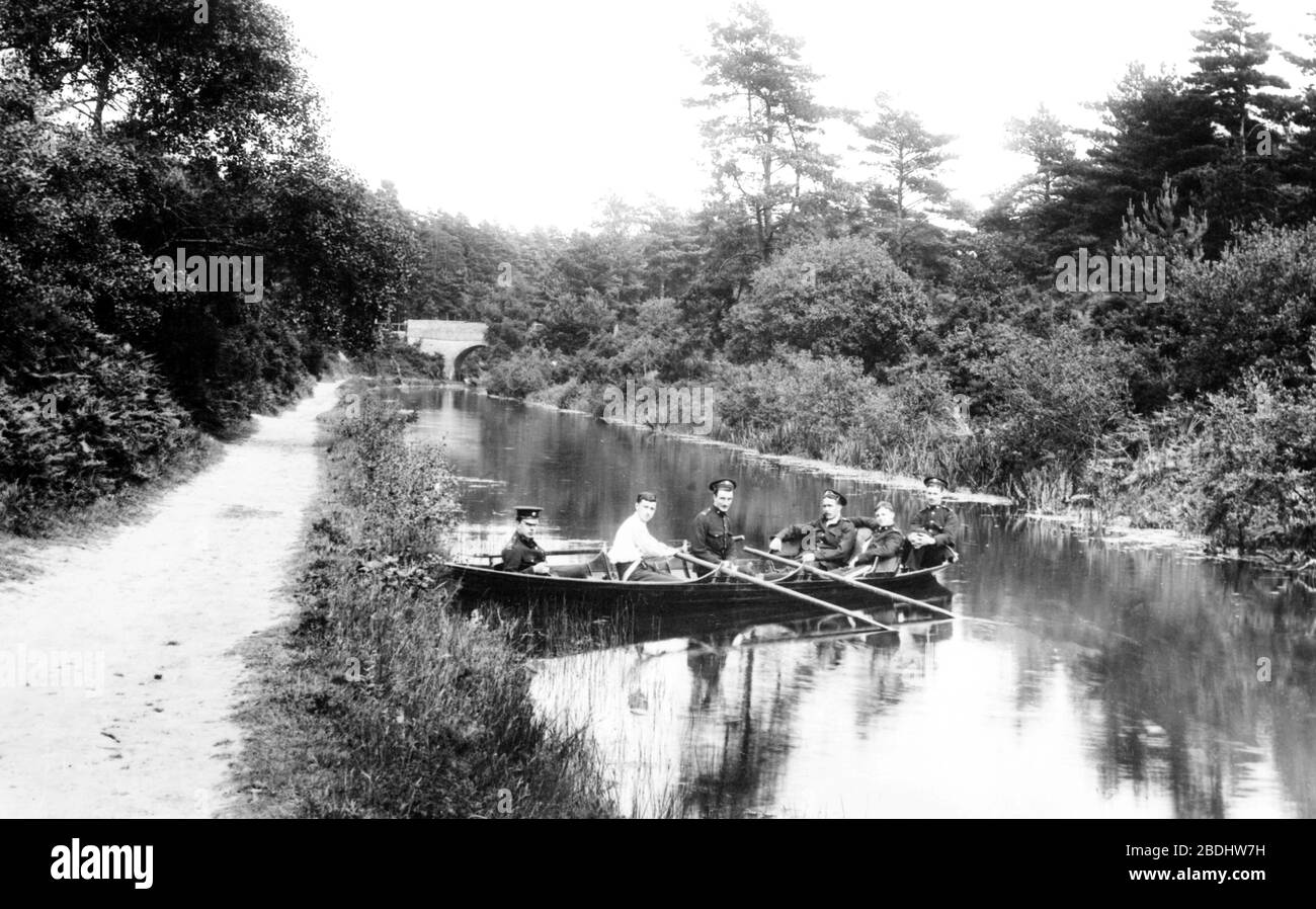 Fleet, the Basingstoke Canal 1908 Stock Photo - Alamy