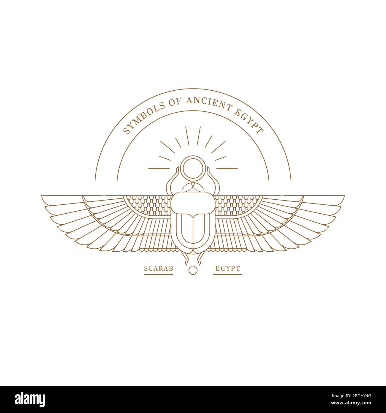Vector illustration of the Egyptian scarab beetle, personifying the god Khepri Stock Vector ...