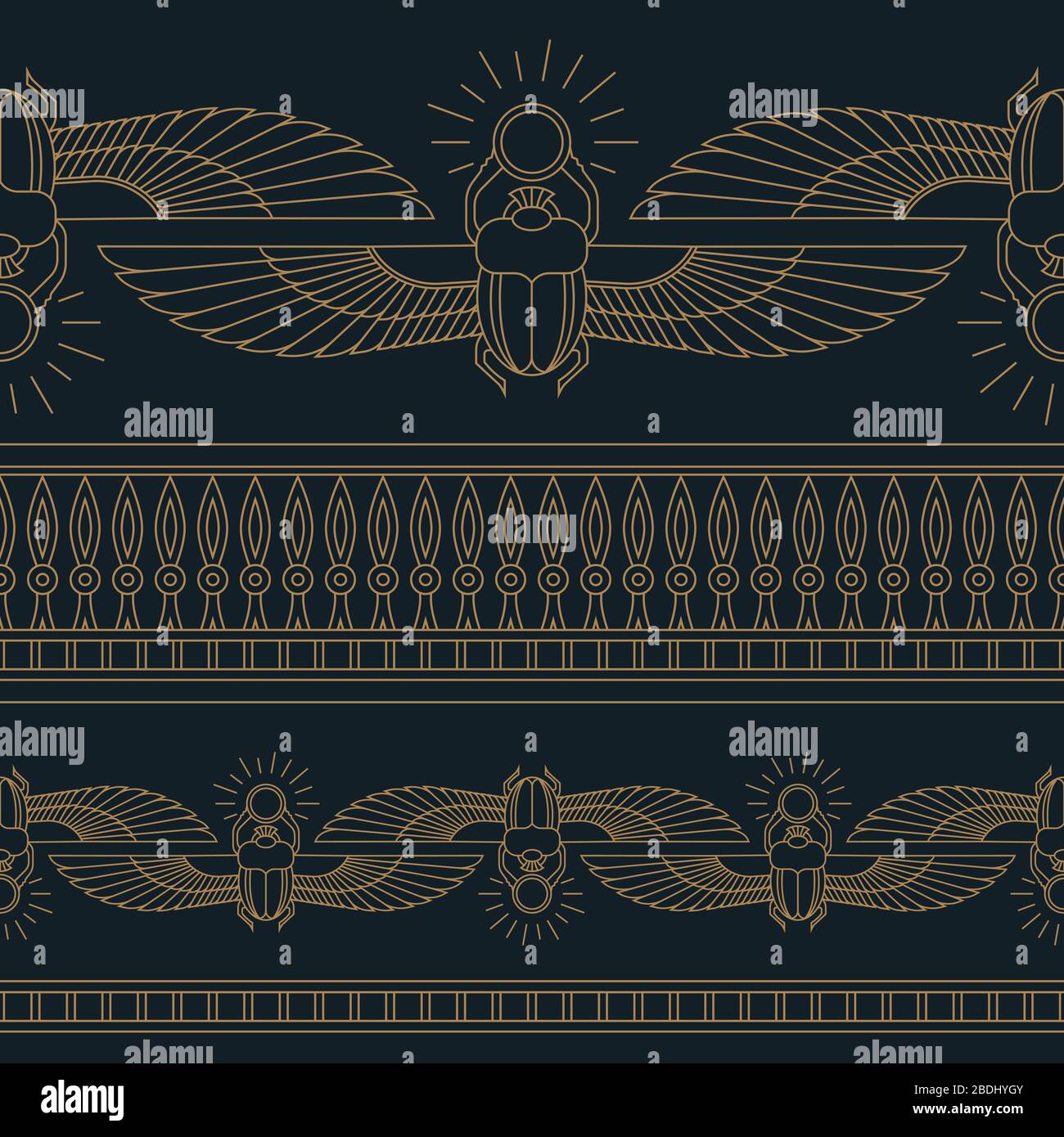 Color illustration of the Egyptian scarab beetle, personifying the god ...