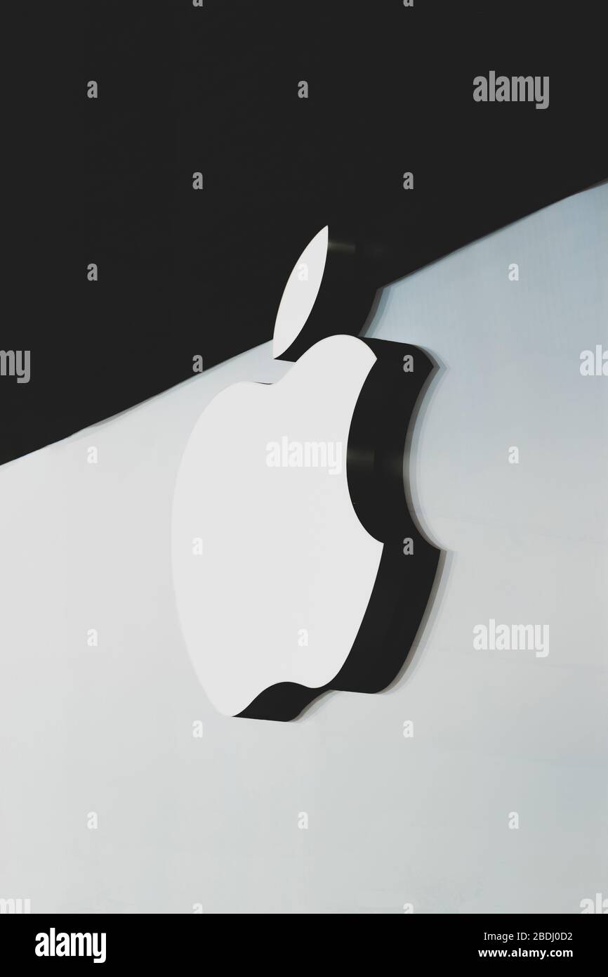 Thailand Bangkok 16 MAR 2020 Technology company Apple sign logo hanging ...