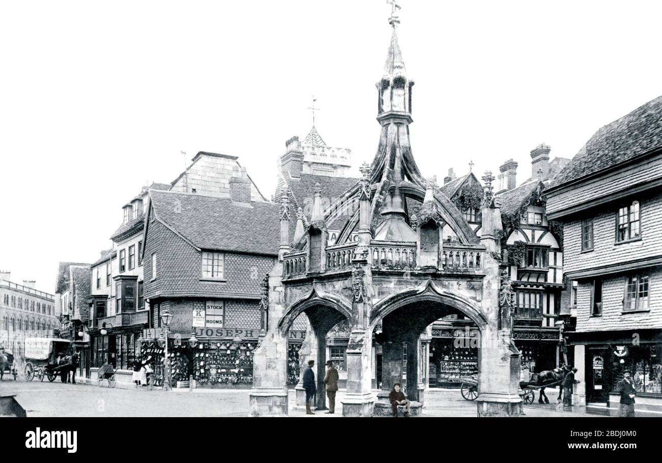 Salisbury, Poultry Cross and Silver Street 1906 Stock Photo - Alamy
