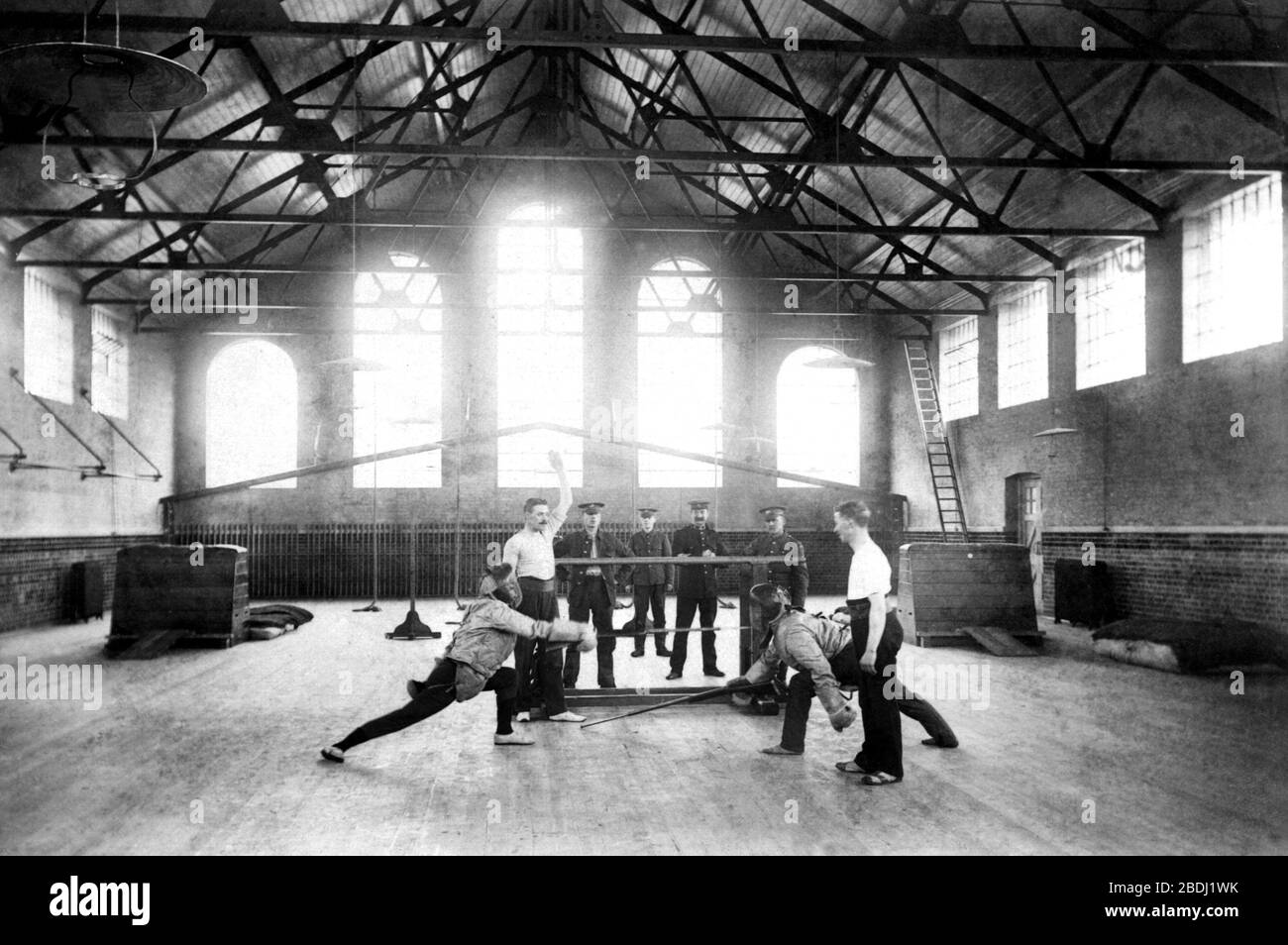 Deepcut, Blackdown Camp, Gymnasium, 'First Point' 1906 Stock Photo - Alamy