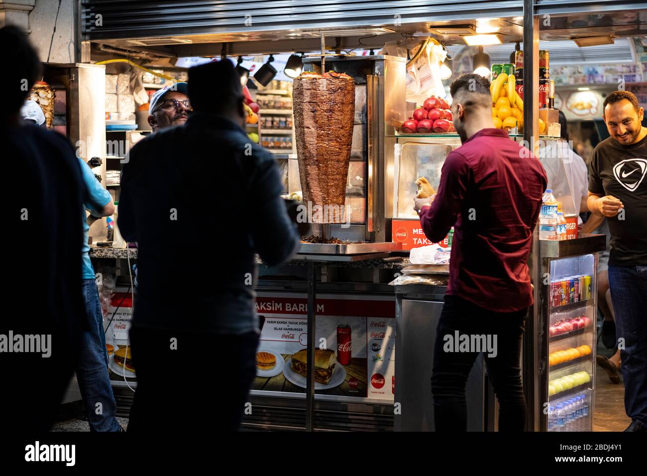 Istanbul, Turkey - 01 September 2019 : Kebab stand in Istanbul Stock ...