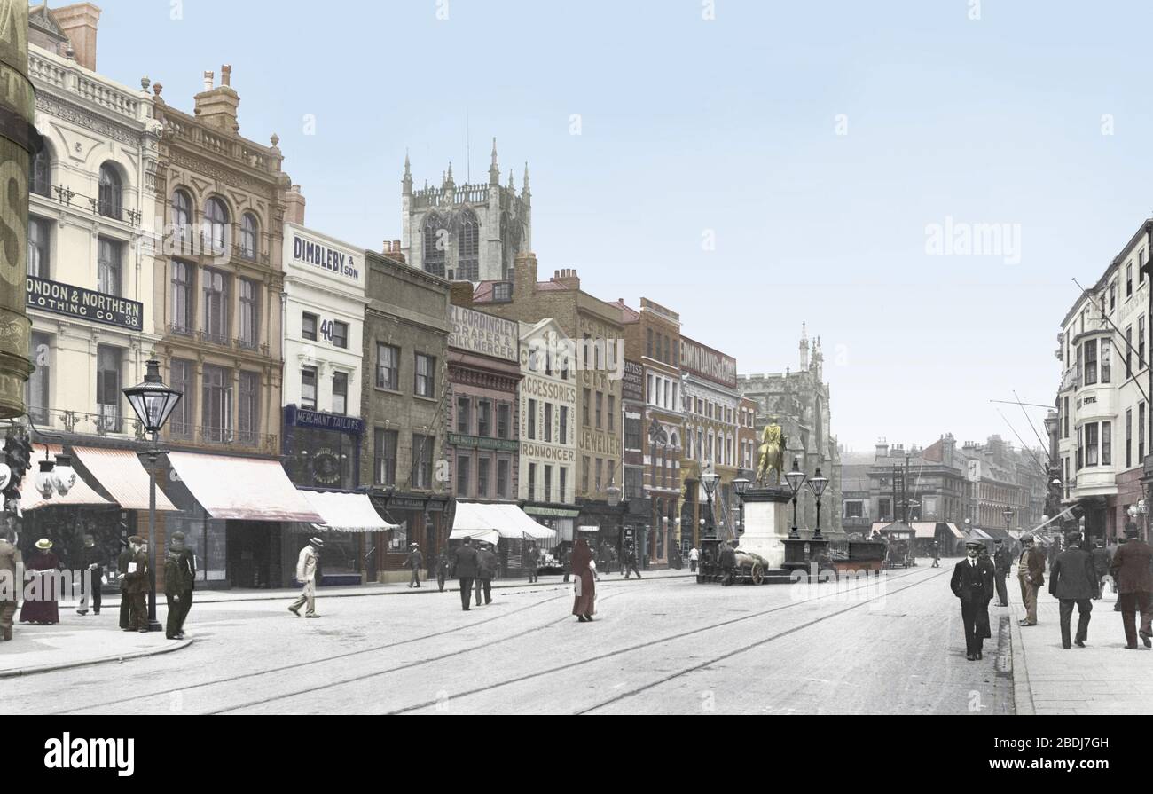 Hull, Market Place 1903 Stock Photo - Alamy