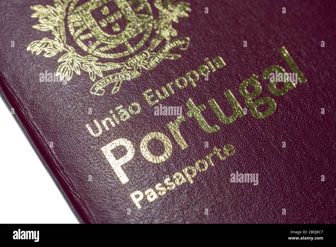 Portuguese foreign passport on a white background, close-up Stock Photo ...