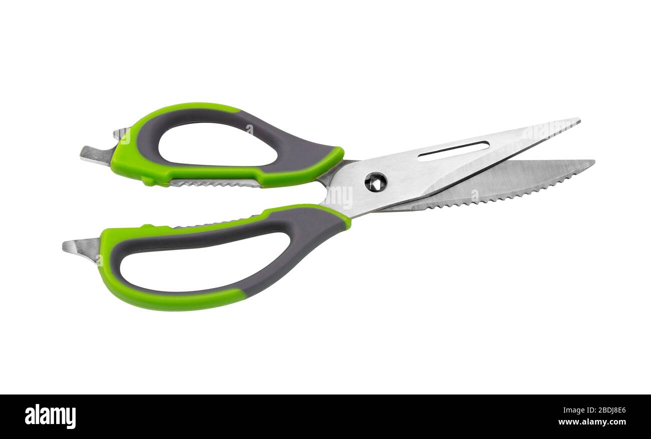 Kitchen scissors isolated on a white background. Stainless Steel ...
