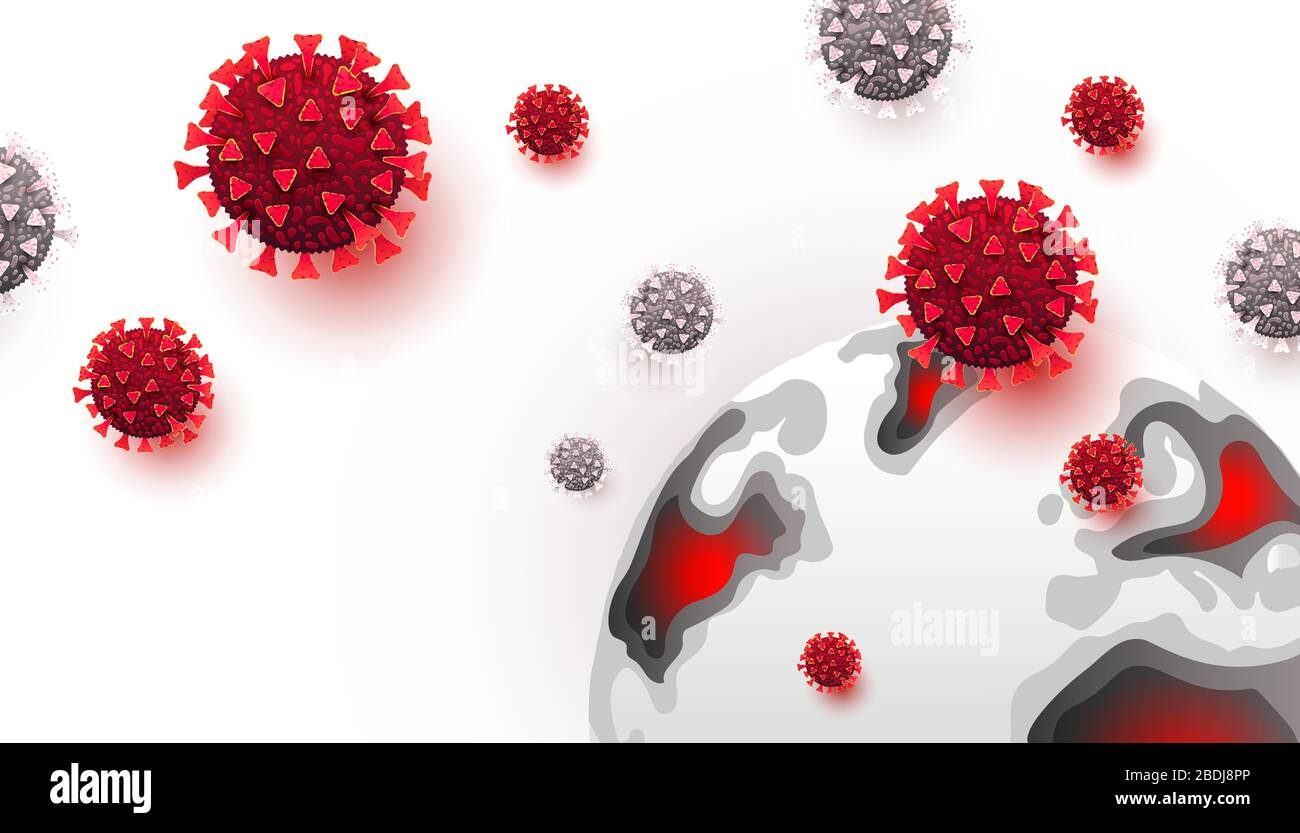 Global world globe infected with coronavirus epidemic cells isolated on ...