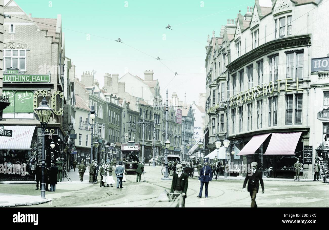 Nottingham, Wheeler Gate 1902 Stock Photo - Alamy