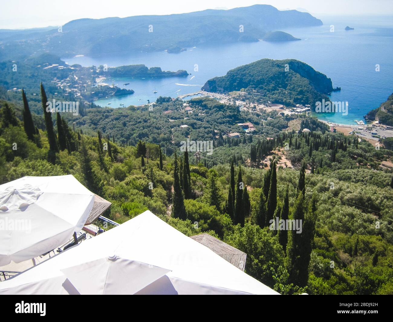 Beautful view at the beach on Corfu Island, Greece Stock Photo - Alamy