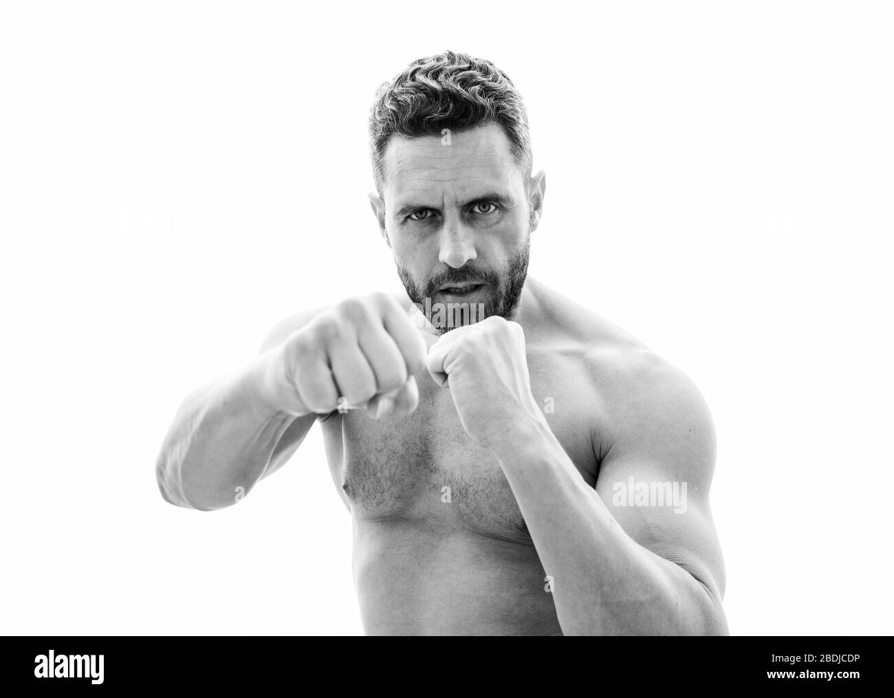 Training his boxing skills. punching knockout. energy health. Sportsman ...