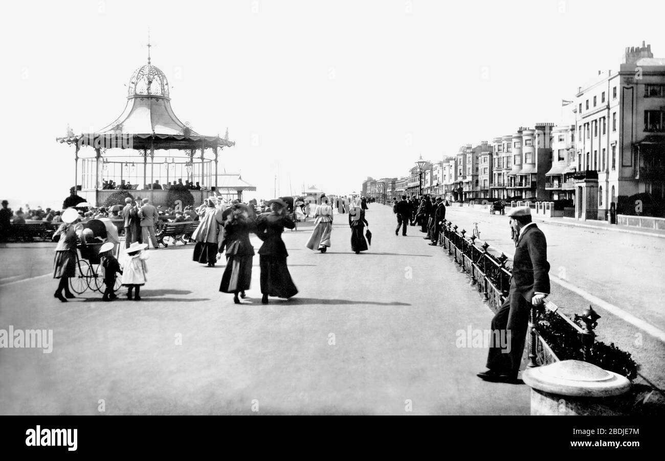 Worthing, the Bandstand and Parade 1899 Stock Photo - Alamy