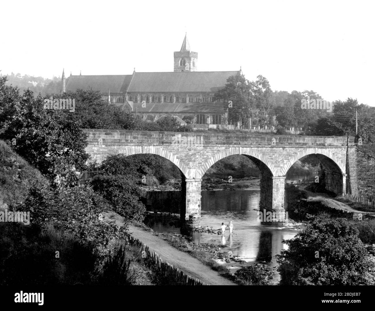 Dunblane, Bridge and Cathedral 1899 Stock Photo - Alamy