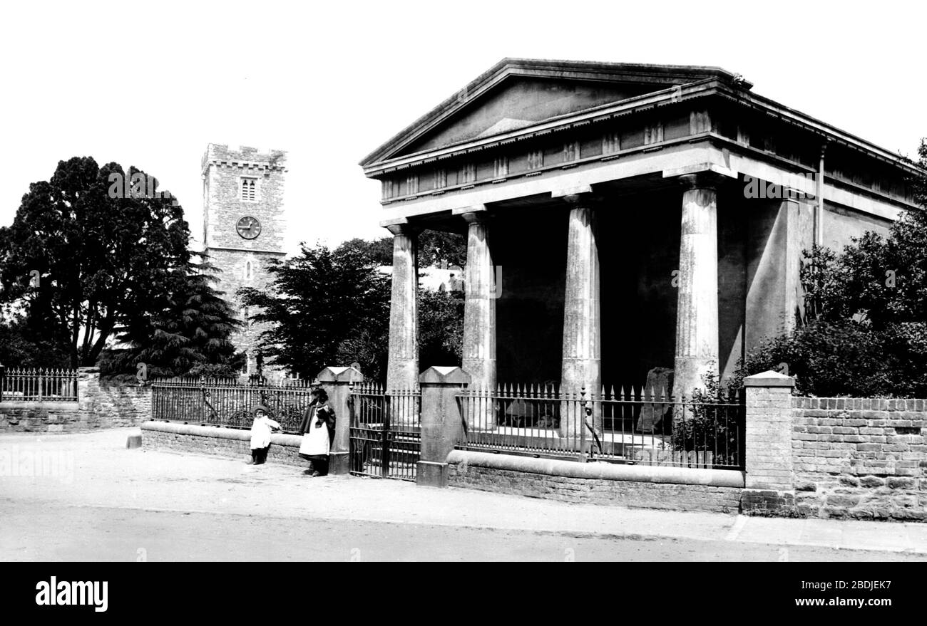 Caerleon, Museum and St Cadoc's Church 1899 Stock Photo - Alamy