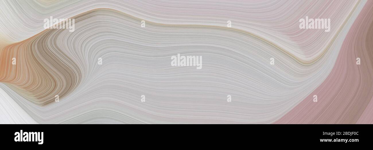modern flowing horizontal banner with silver, pastel brown and rosy ...