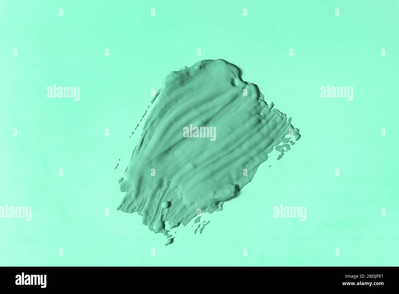 Flat lay abstract Textured Stain paint mint color on the surface of the ...