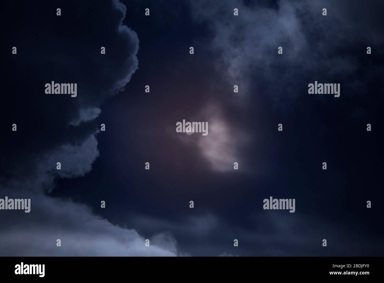 Dark overcast full moon night Stock Photo - Alamy
