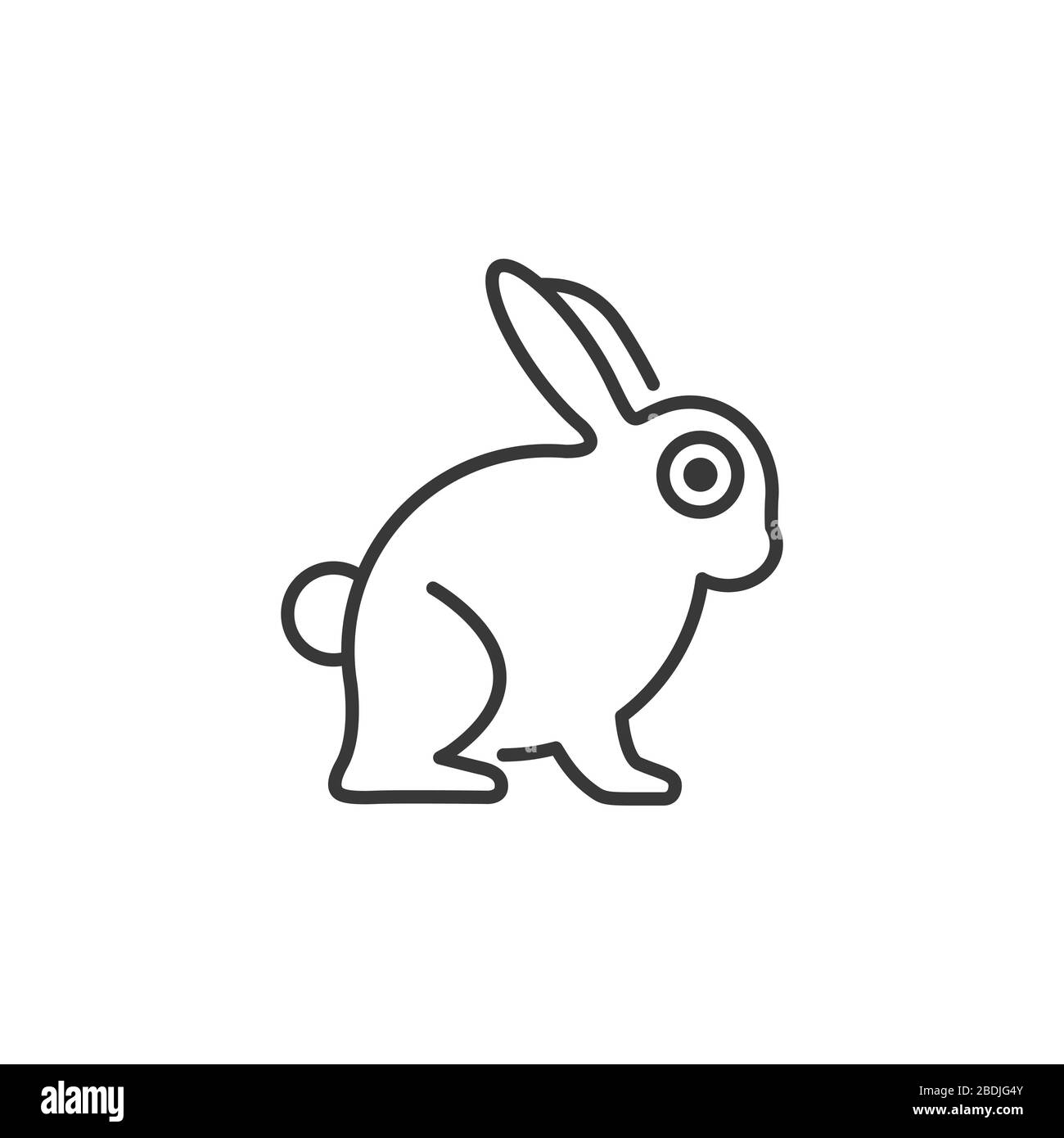 Rabbit. Outline icon. Isolated animal vector illustration Stock Vector ...