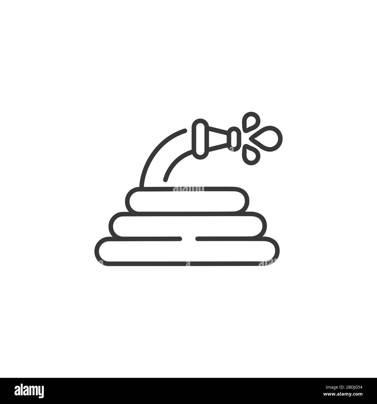Hose. Outline icon. Isolated gardening vector illustration Stock Vector ...