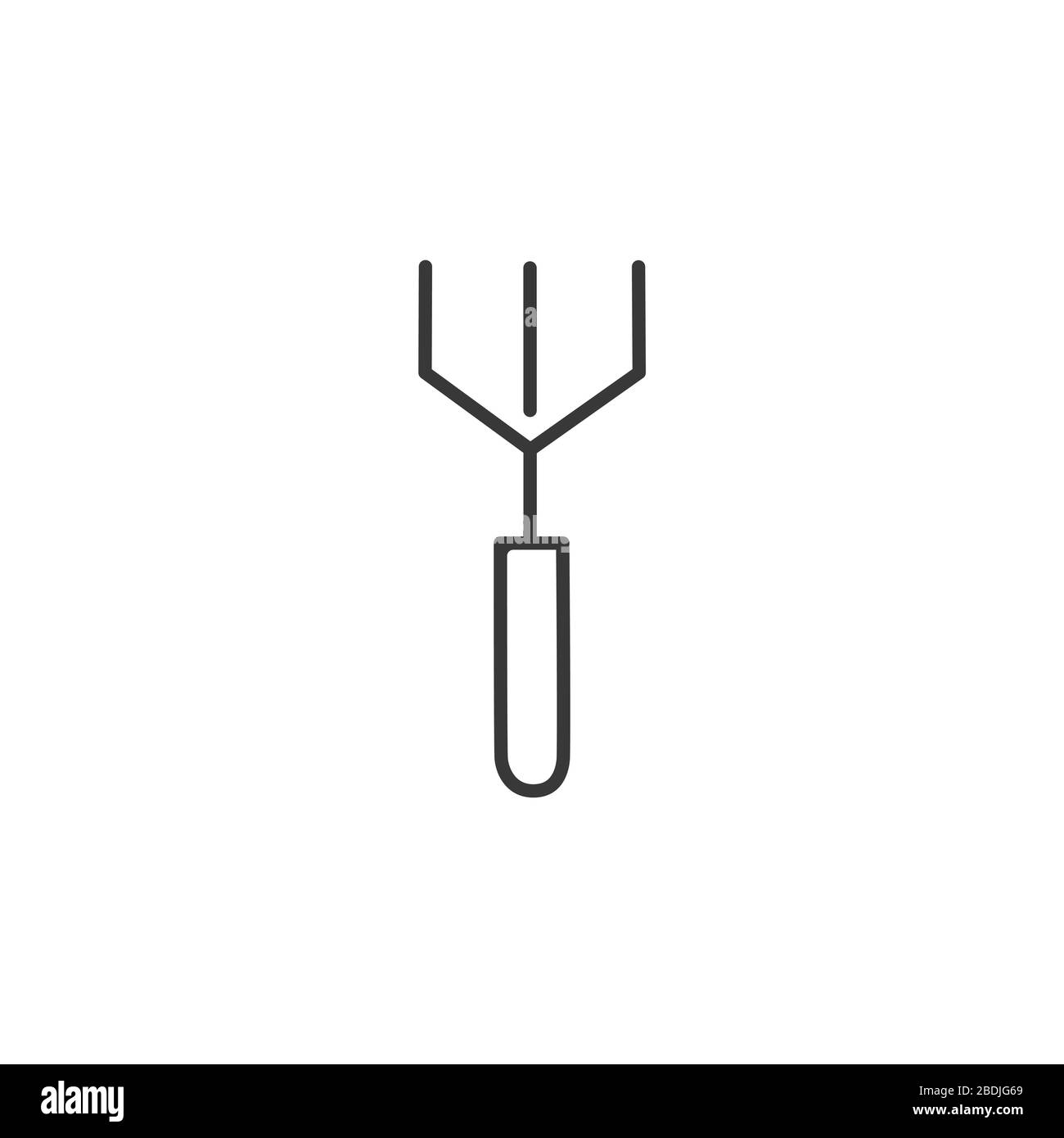 Gardening rake. Outline icon. Isolated tool vector illustration Stock ...