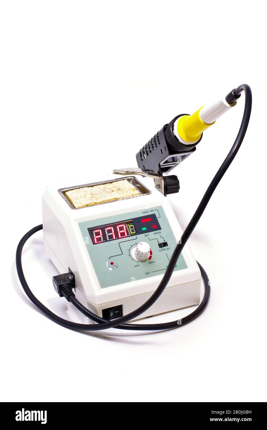 Soldering iron station for electronics soldering and prototyping Stock ...