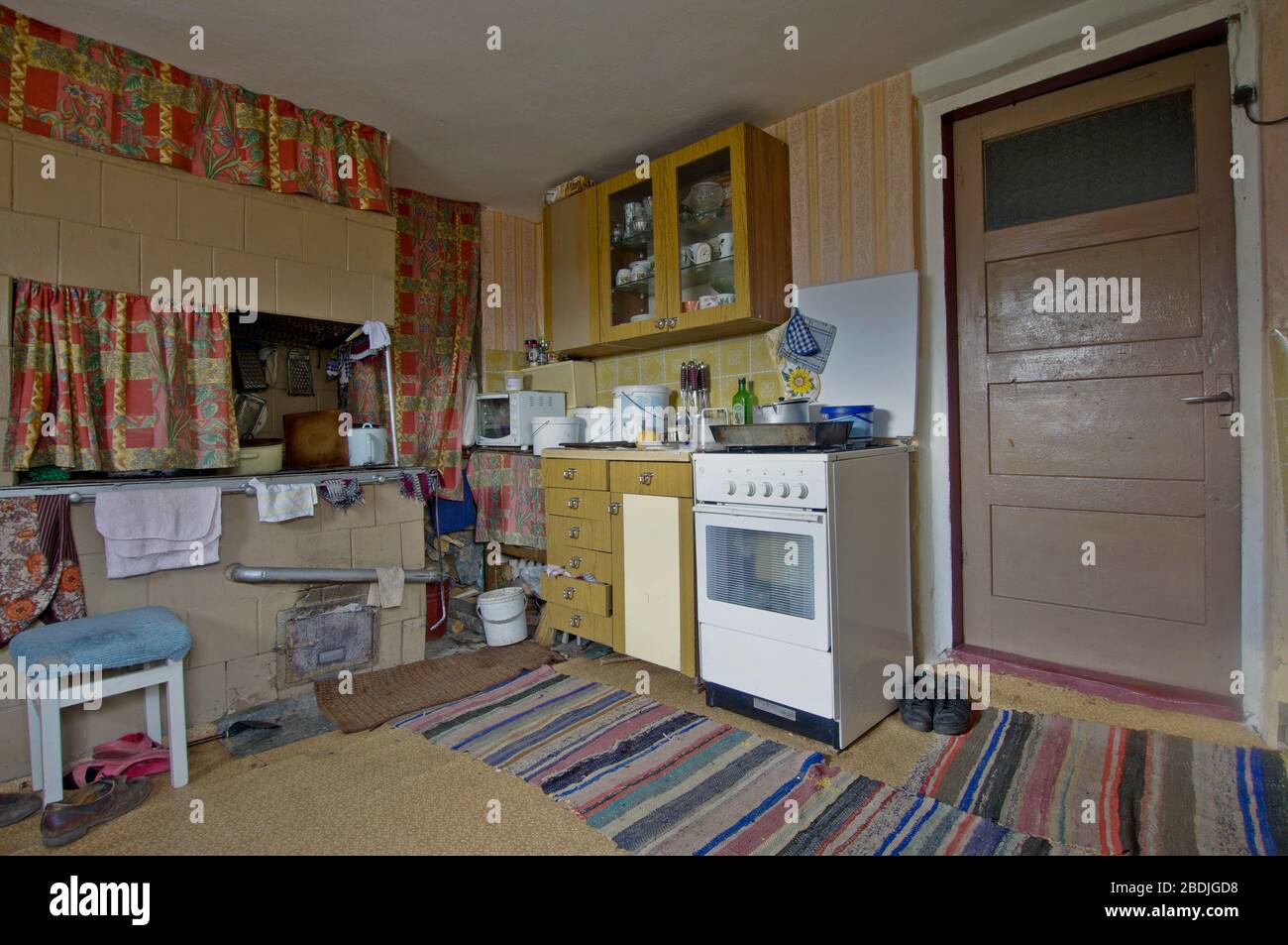 Village room interior and equipment Stock Photo - Alamy