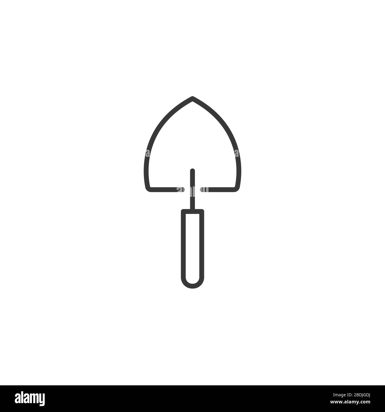 Gardening shovel. Outline icon. Isolated tool vector illustration Stock ...