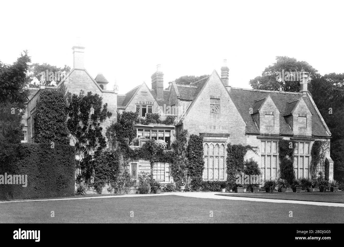 Turvey, Abbey from Gardens 1897 Stock Photo - Alamy