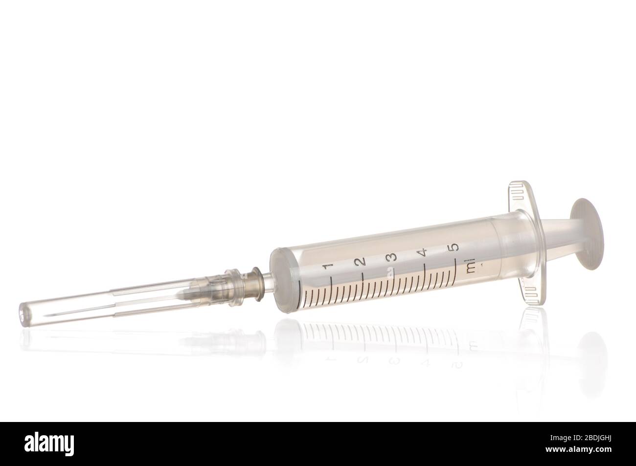 Empty syringe medical equipment isolated on the white background Stock ...