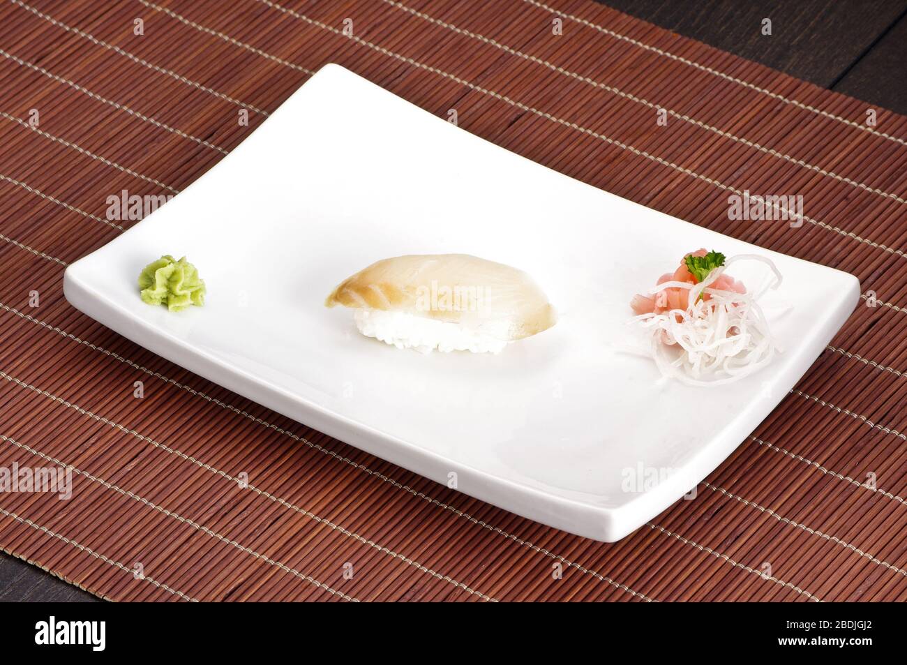 Fish nigiri. Japanese cuisine food Stock Photo - Alamy
