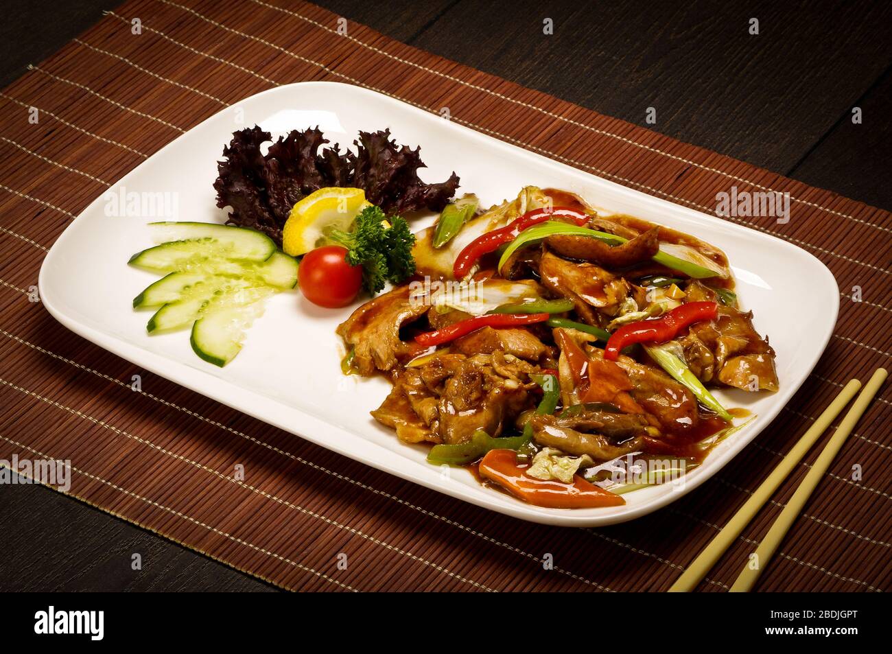 Hot duck stew served in the restaurant. Asian cuisine food photography ...