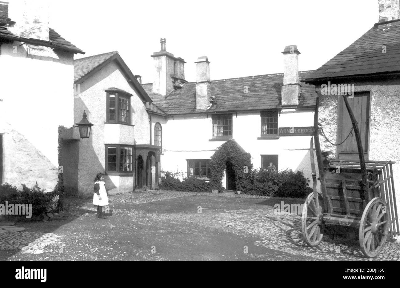 Hawkshead, the Square 1896 Stock Photo - Alamy