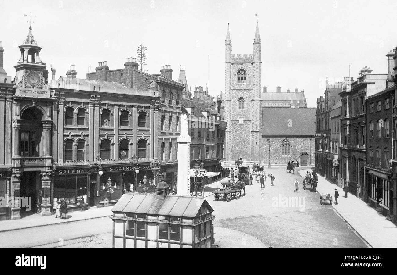 Reading, Market Place 1896 Stock Photo - Alamy