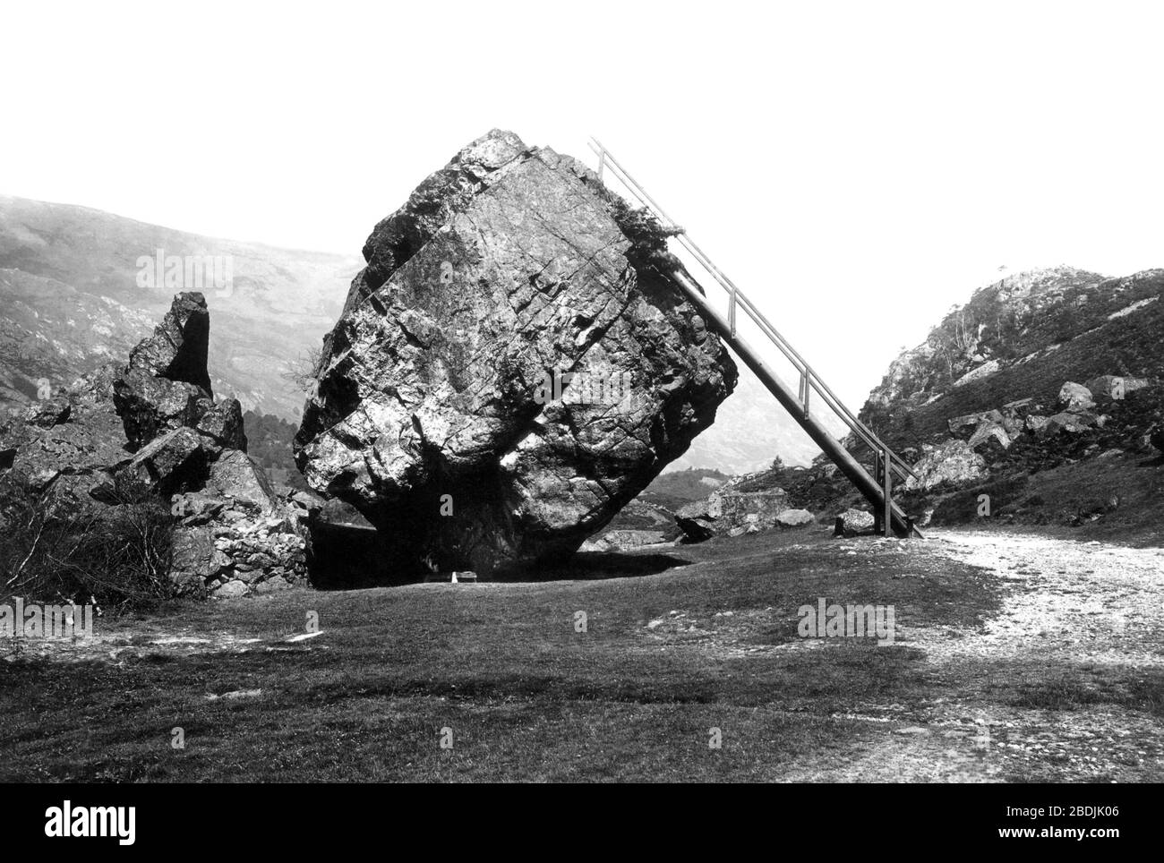 Borrowdale, the Bowder Stone 1893 Stock Photo - Alamy
