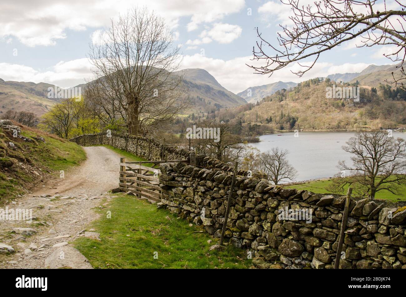 Wall Running through Countryside Landscape Stock Photo - Alamy