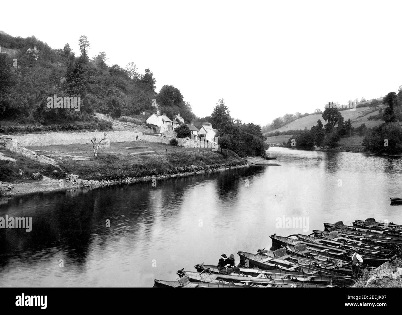 Symonds Yat, River Wye and Boats 1893 Stock Photo - Alamy