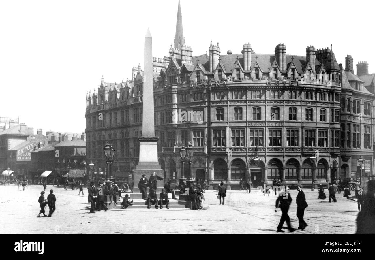 Sheffield, Fargate and Surrey Street 1893 Stock Photo - Alamy
