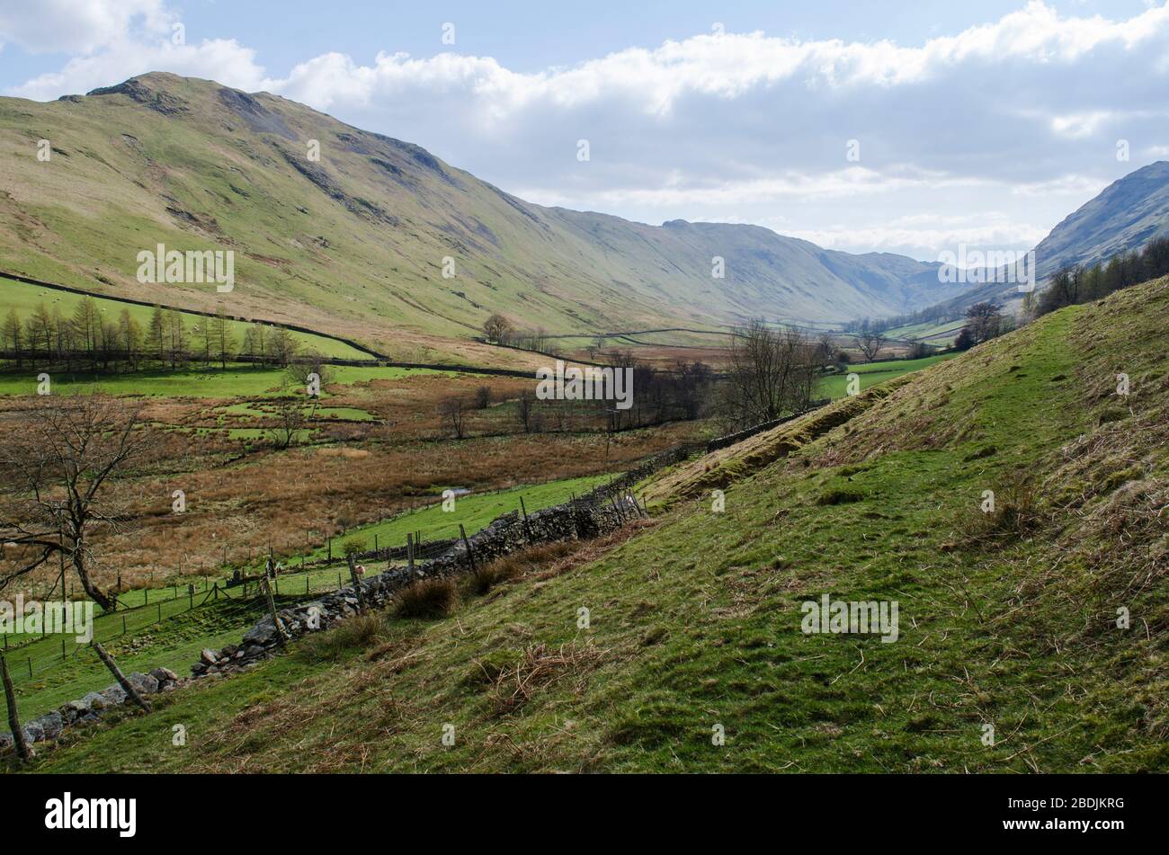 Wall Running through Countryside Landscape Stock Photo - Alamy