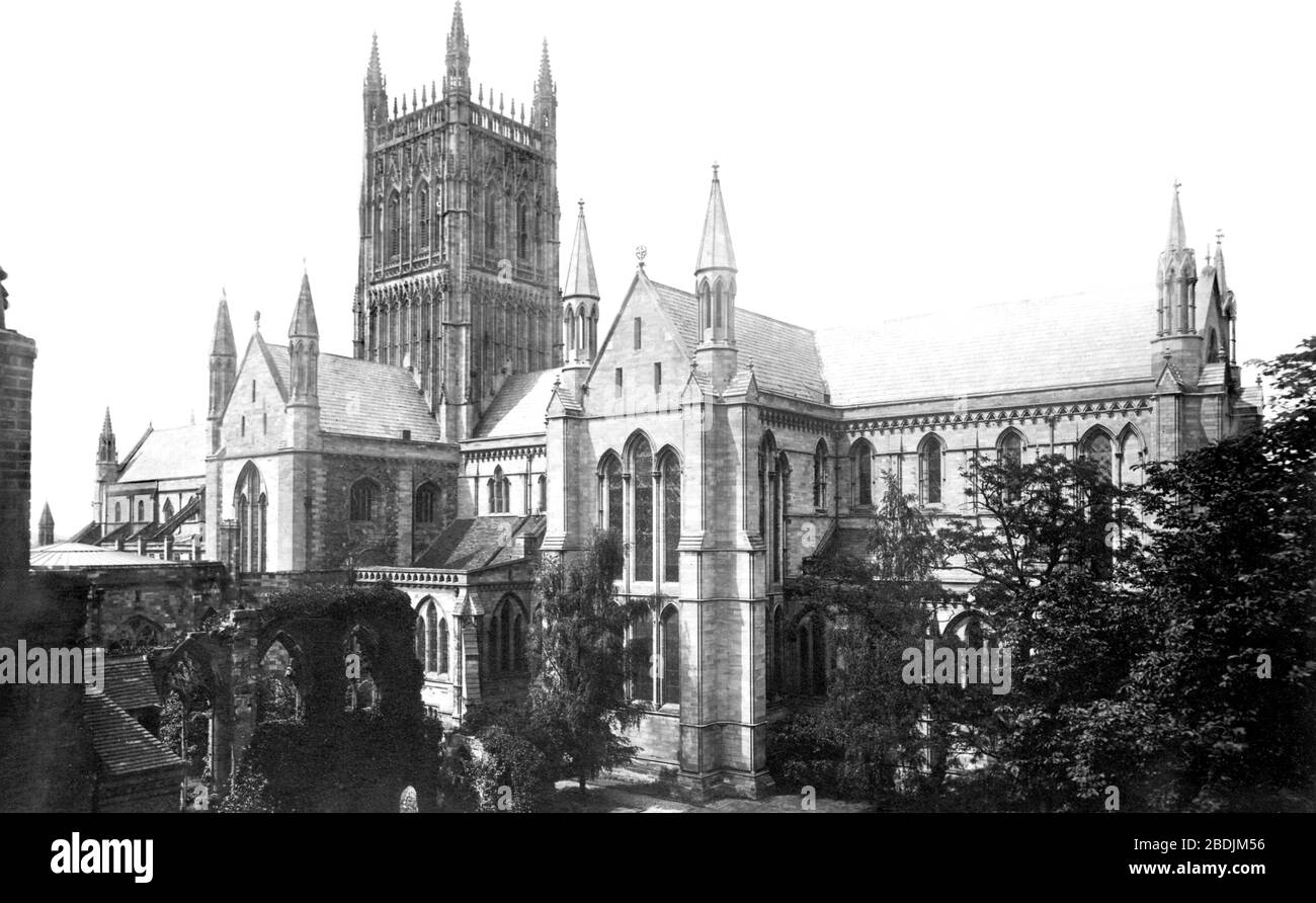 Worcester, Cathedral 1892 Stock Photo - Alamy